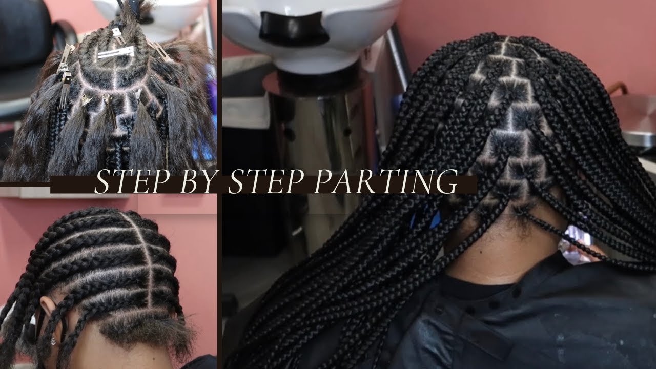 DETAILED HOW TO PART BOXES FOR KNOTLESS/BOX BRAIDS - YouTube