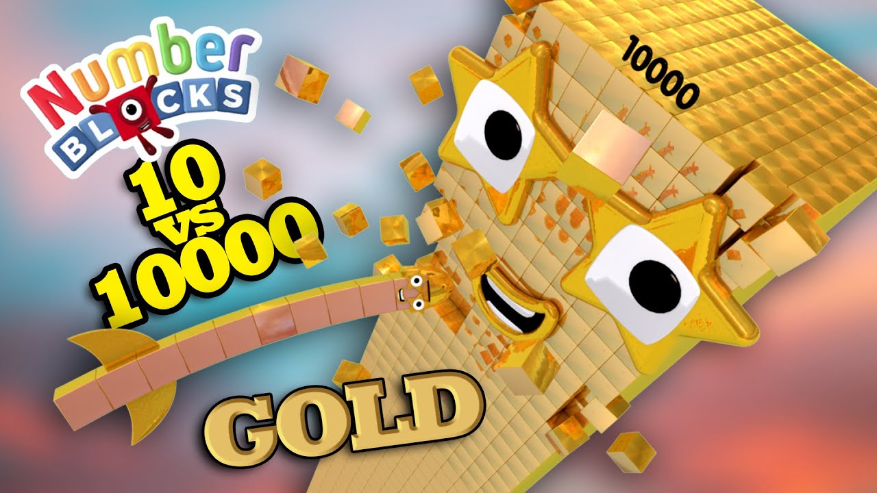 Remastered Numberblocks GOLD 10,000 vs 10 - YouTube