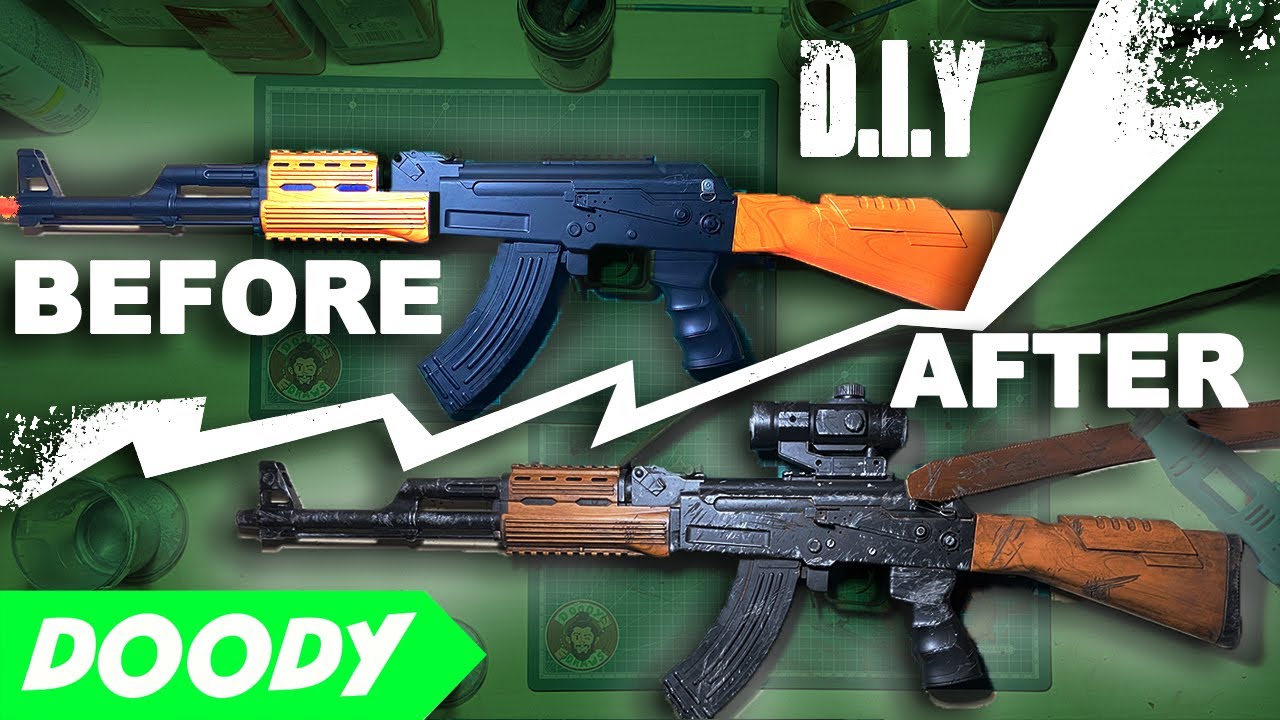 Toy Rifle Realistic Paint job and Makeover - Custom Prop Making ! - YouTube