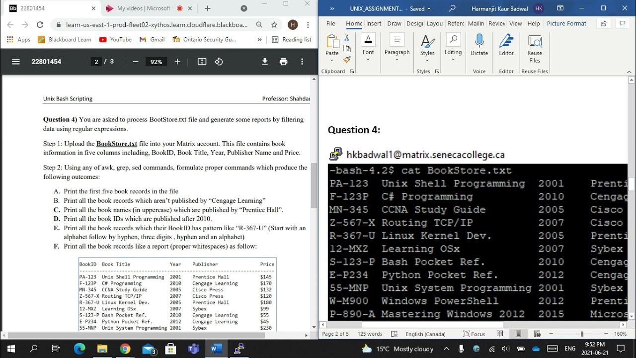 UNIX Assignment-1 - YouTube