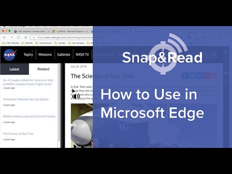 Snap&Read: How to Use Snap&Read in Microsoft Edge - YouTube