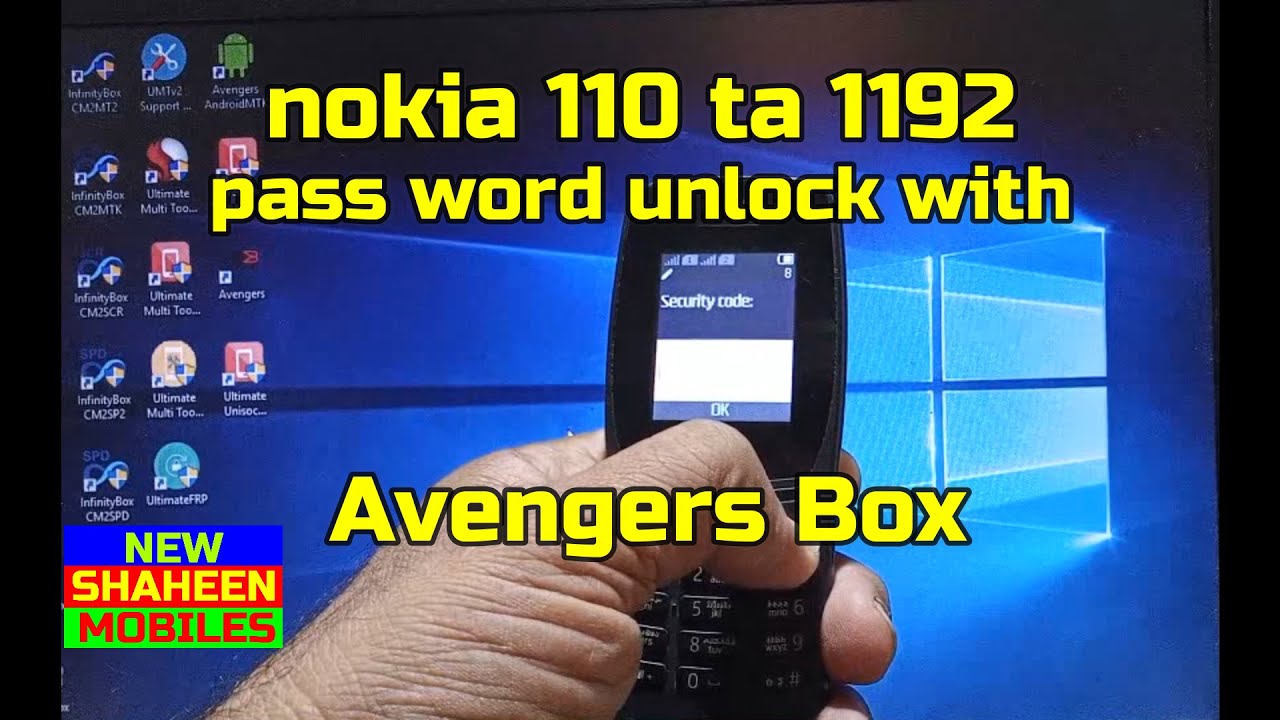 nokia 110 ta 1192 pass word unlock with avengers box - YouTube
