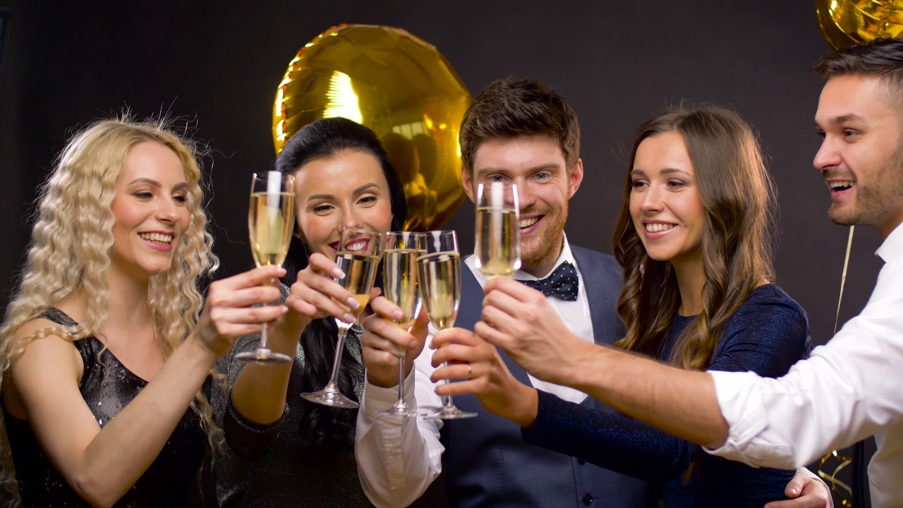 happy friends clinking champagne glasses at party JNXRB76 - YouTube