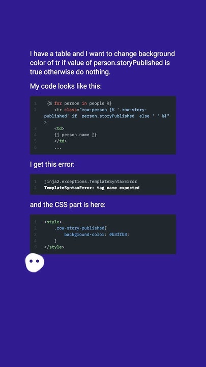 python ternary in jinja2 gives TemplateSyntaxError: tag name expected # ...