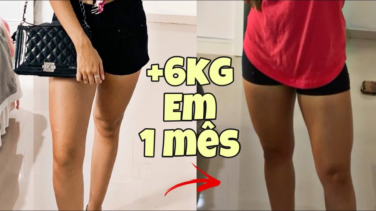 Como ganhei 6kg em 1 mês + antes e depois + looks pra academia - YouTube