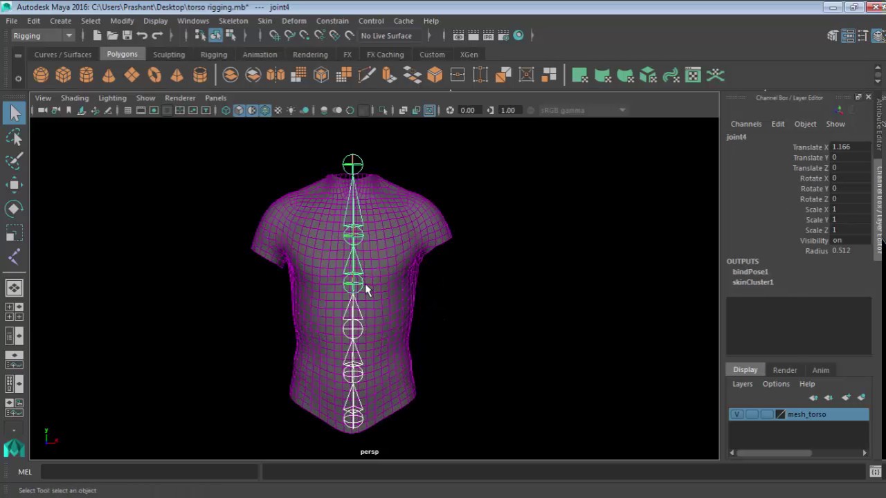 how to maya basic torso rig - YouTube