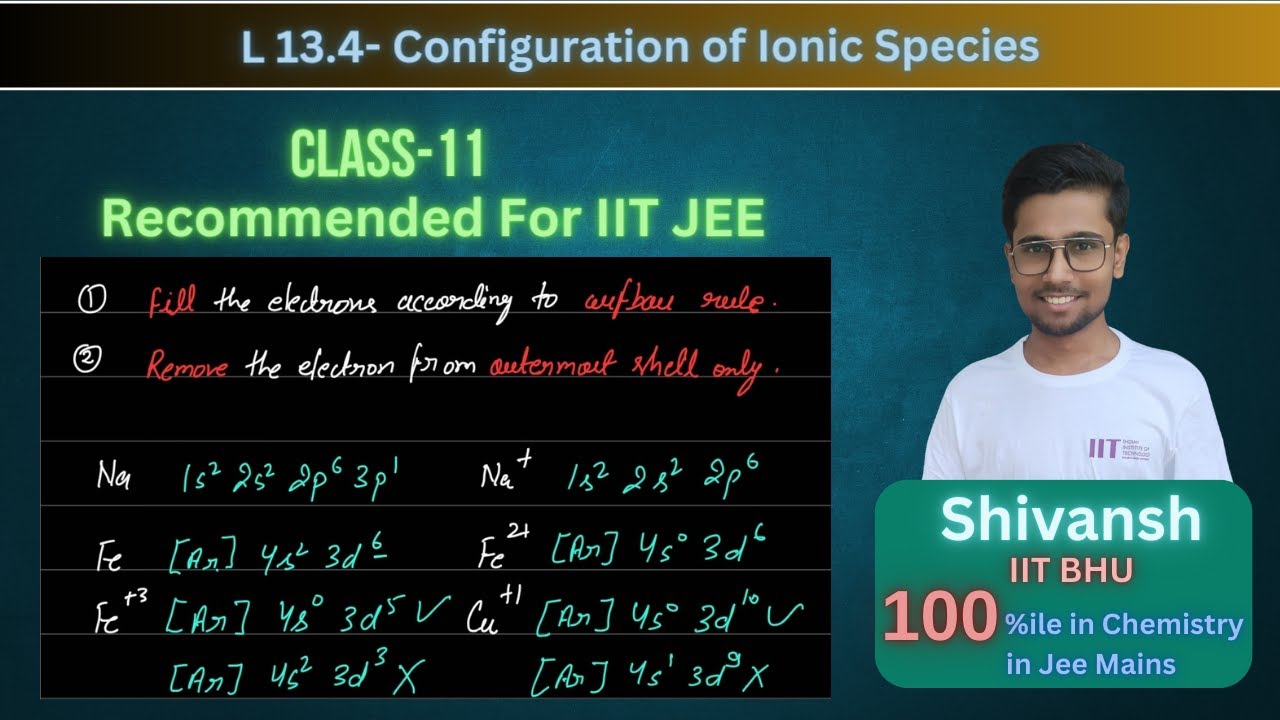 Configuration of ions class 11 structure of atom #jee #iitjee - YouTube