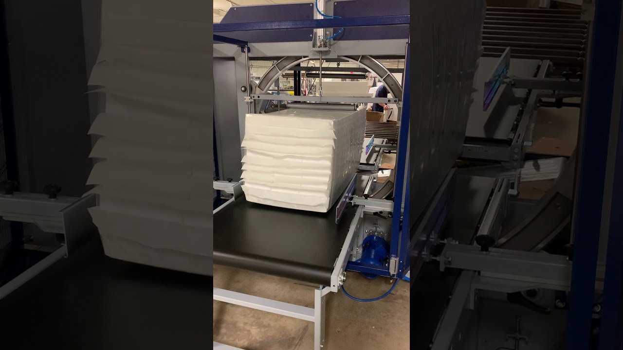 Orbit 12 horizontal stretch wrapper Foam panels - YouTube