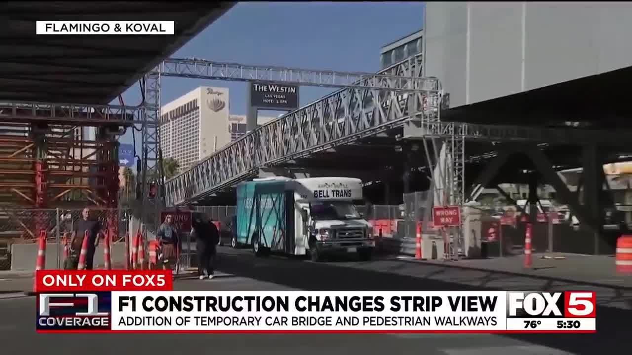 F1 construction changes landscape of Las Vegas Strip - YouTube