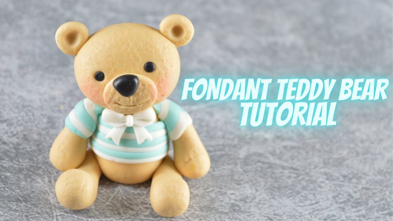 Fondant Teddy bear tutorial | Easy and cute topper | Textured bear ...