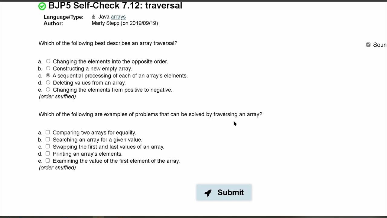 Java Practice It | Self-Check 7.12: traversal | arrays, syntax, array basics - YouTube