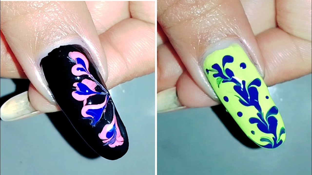 2 Unique Drag nail designs at home // Easy Nail art A Using Needle ...