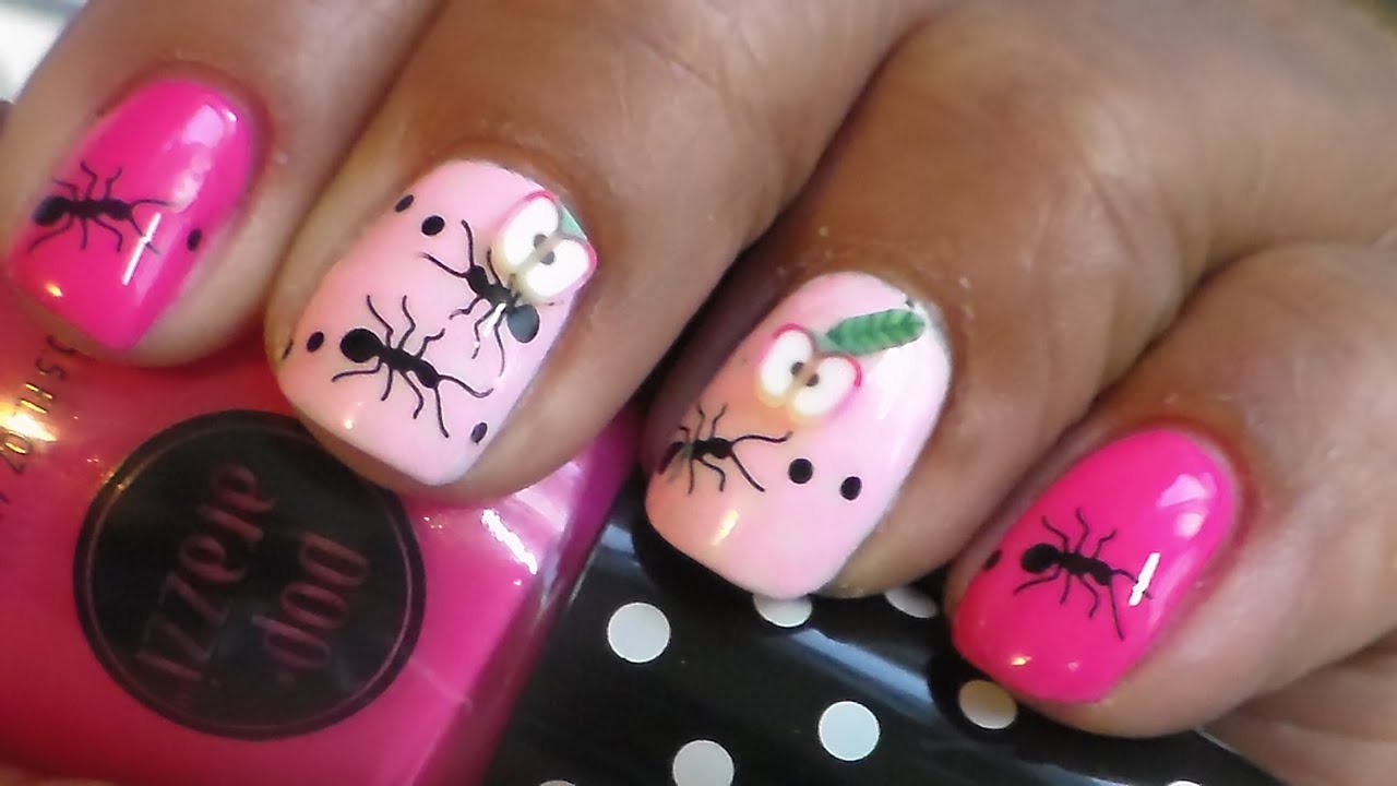 A Ants Nail Stamping Design Using No. 45 Pueen Plate - YouTube