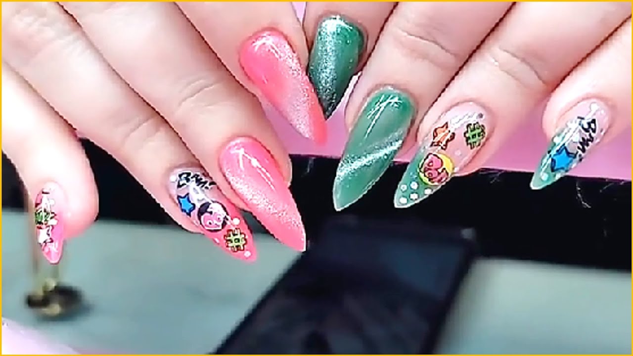 Fill nails Cat eye nail designs and stickers are available in the store ...