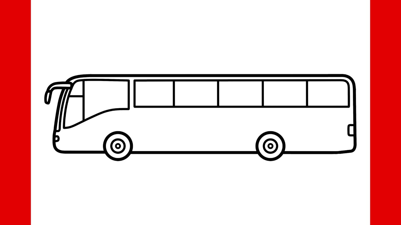 How to draw a BUS easy | Drawing a bus step by step for beginners - YouTube