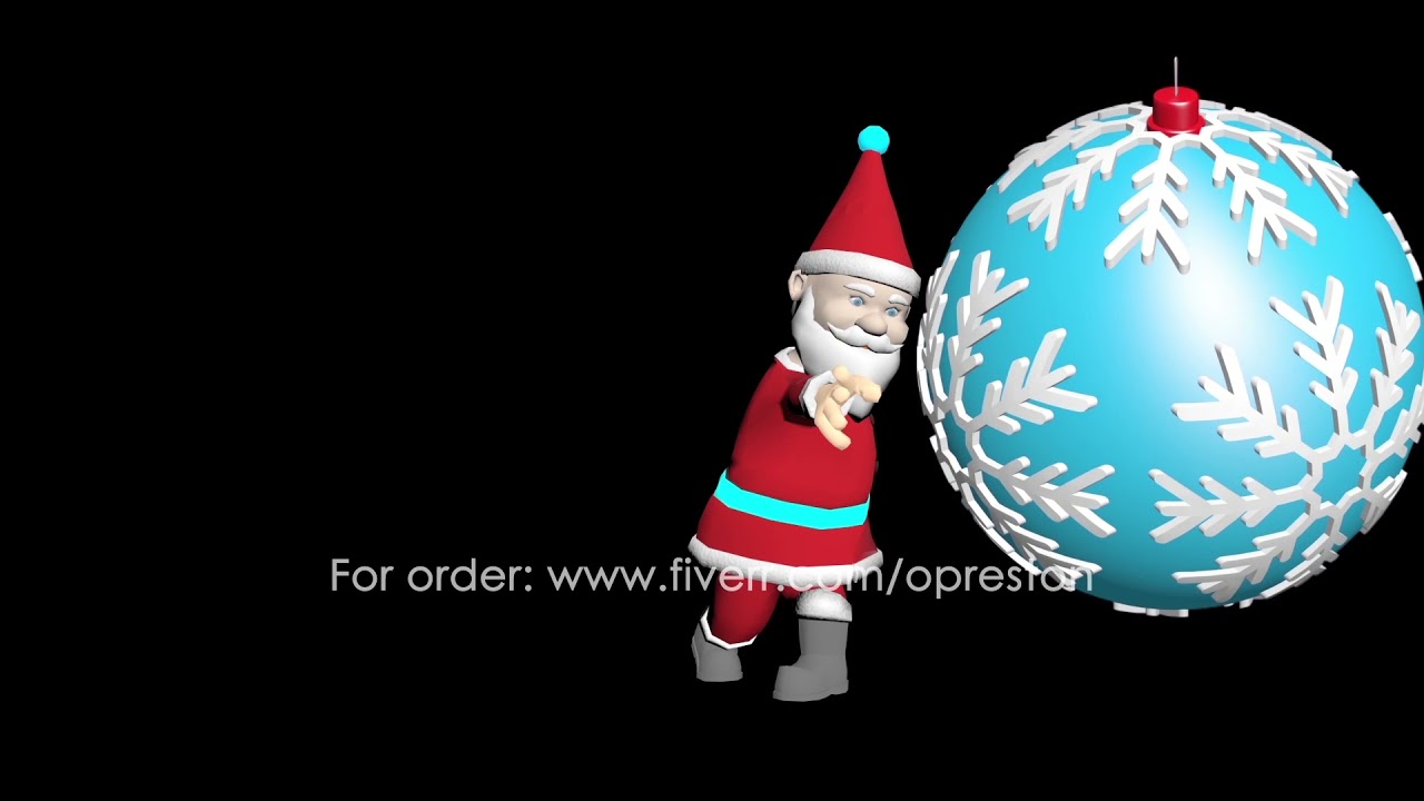 Santa Claus 3D animation. Christmas tree. Merry Christmas cartoon ...
