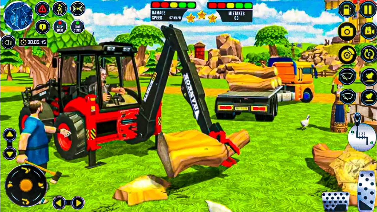 JCB Backhoe Loader Driving - Indian Village Excavator jcb Games ...