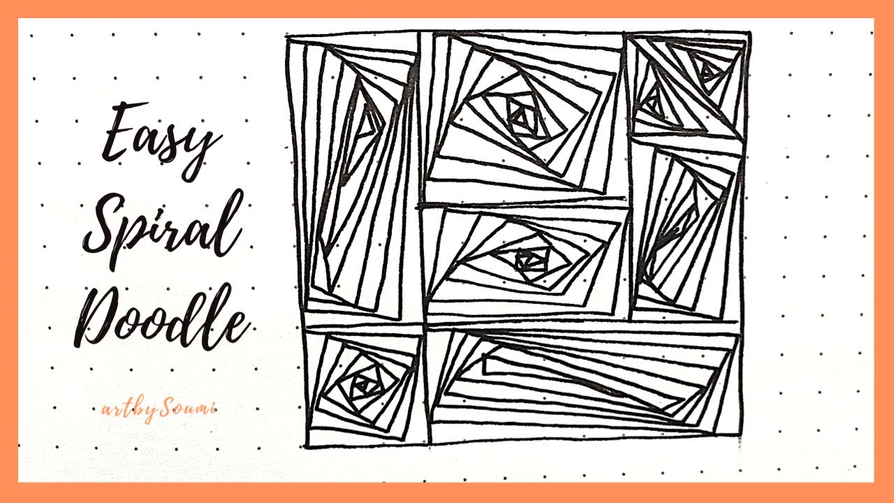 HOW TO DRAW SPIRAL IN 3 EASY STEPS || SPIRAL DOODLE FOR BUJO || Doodle ...