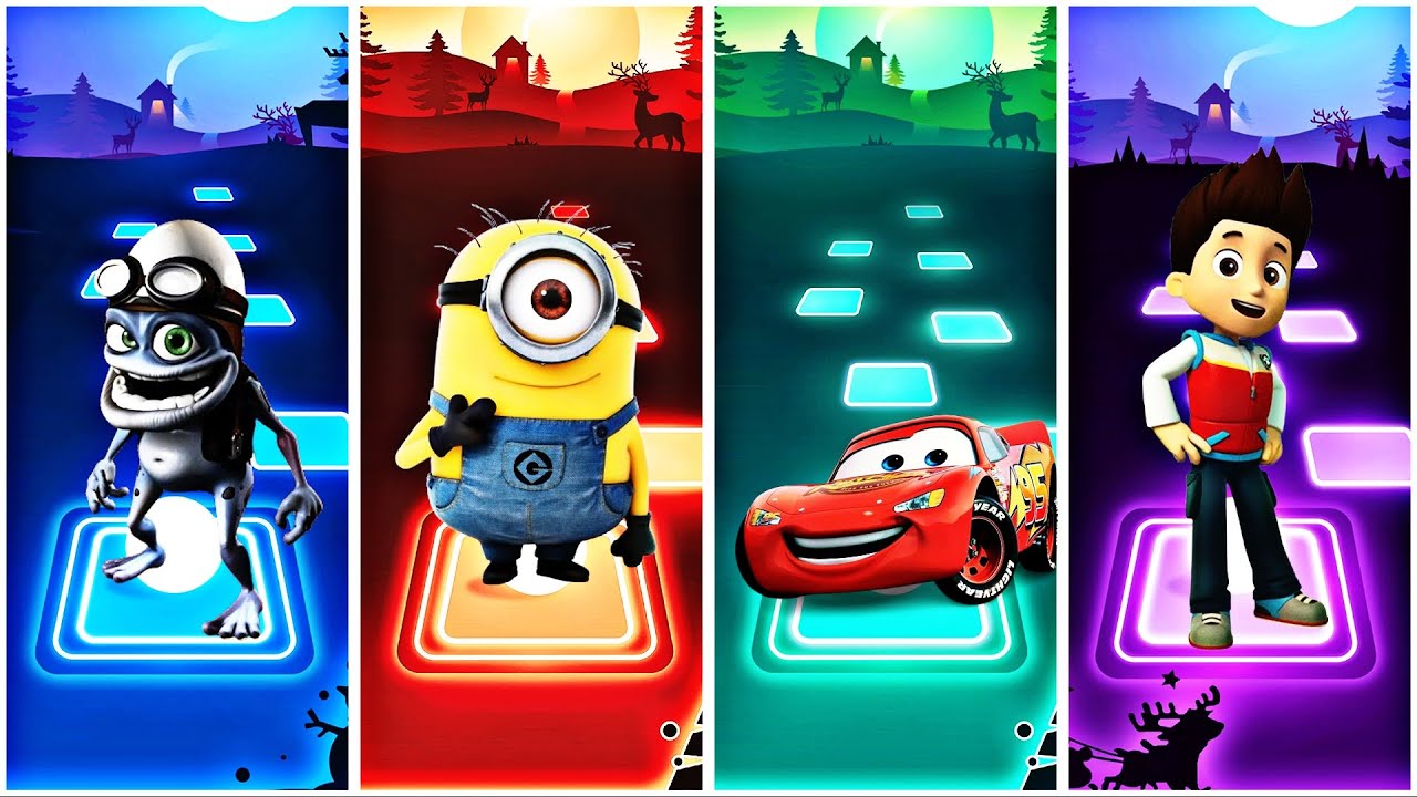 Crazy Frog 🆚 Minion 🆚 Lightning McQueen 🆚 Ryder 🎶 Tiles Hop EDM Rush ...