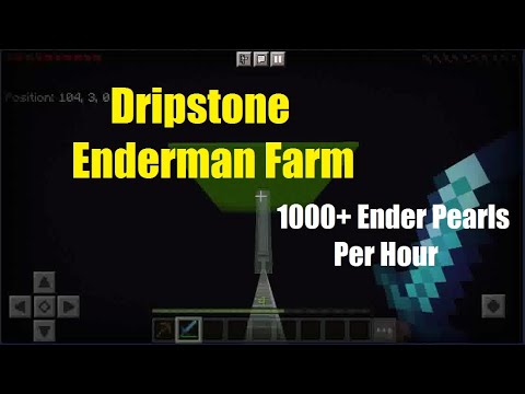 ~ Easy Minecraft Bedrock Dripstone Enderman Farm 1000+ Ender Pearls ...