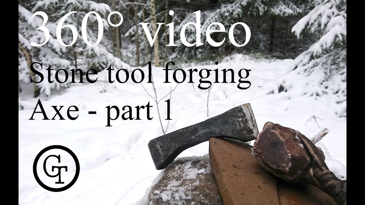 Making an axe with stone tools, Part 1 - YouTube