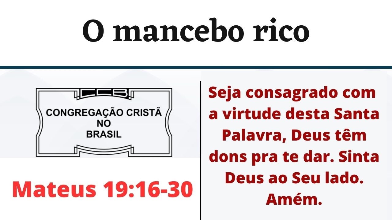 O mancebo rico - YouTube