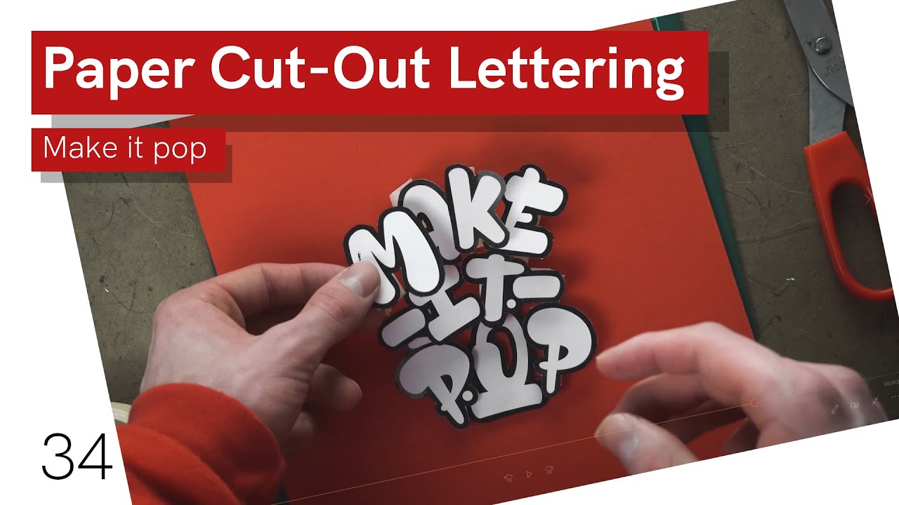 Paper Cut-Out Lettering - process #34 - YouTube