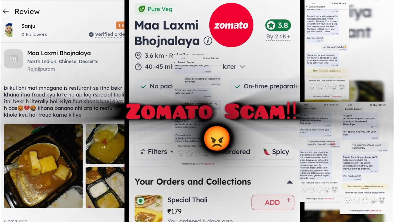 ZOMATO SCAM‼️😡 @zomato @zomatodeliverypartners - YouTube