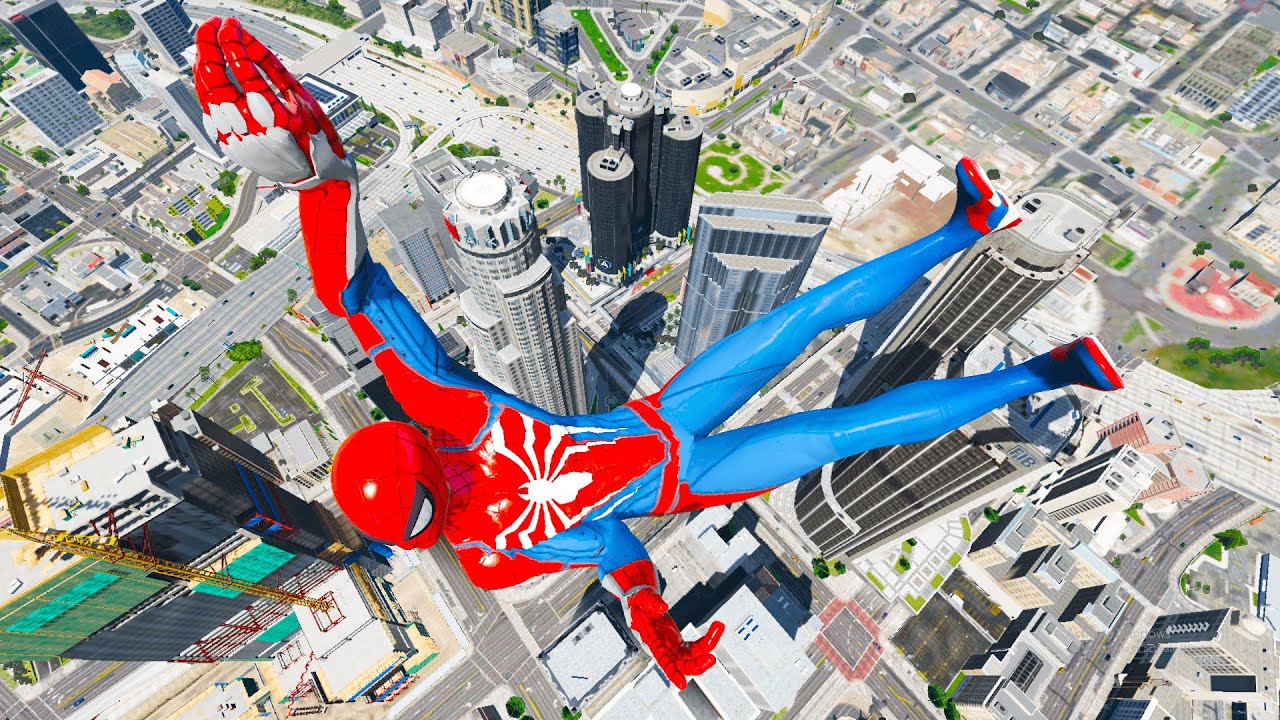 GTA 5 Spiderman Falling off Highest - Funny Moments & GTA 5 Gameplay ...