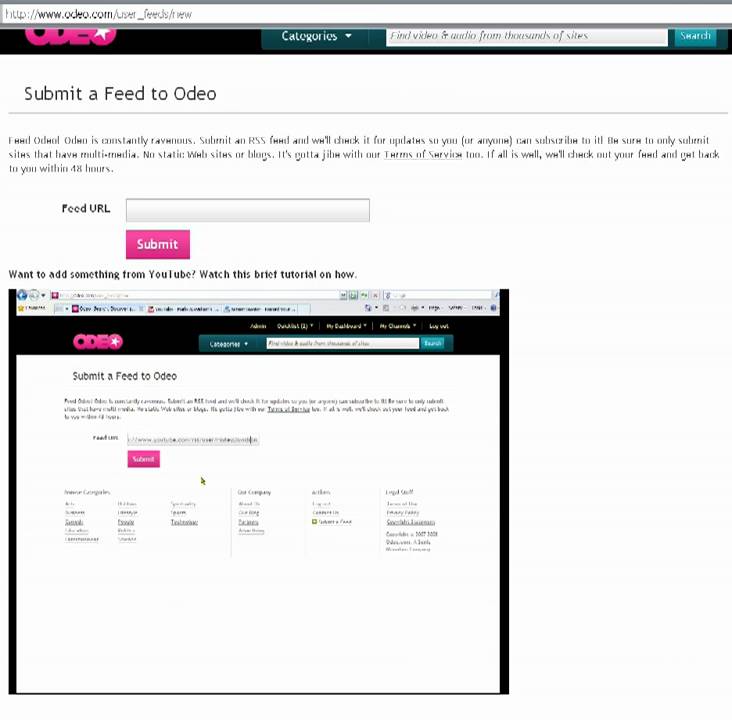 Submitting Your Appraiser YouTube Channel To Odeo.com Podcast - YouTube