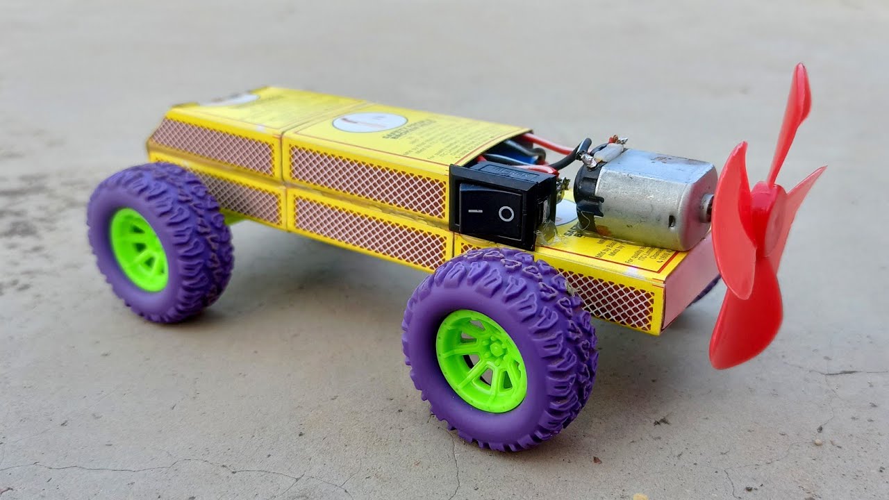 how to make a toy car at home - Diy Matchbox DC Motor Powered Car - YouTube