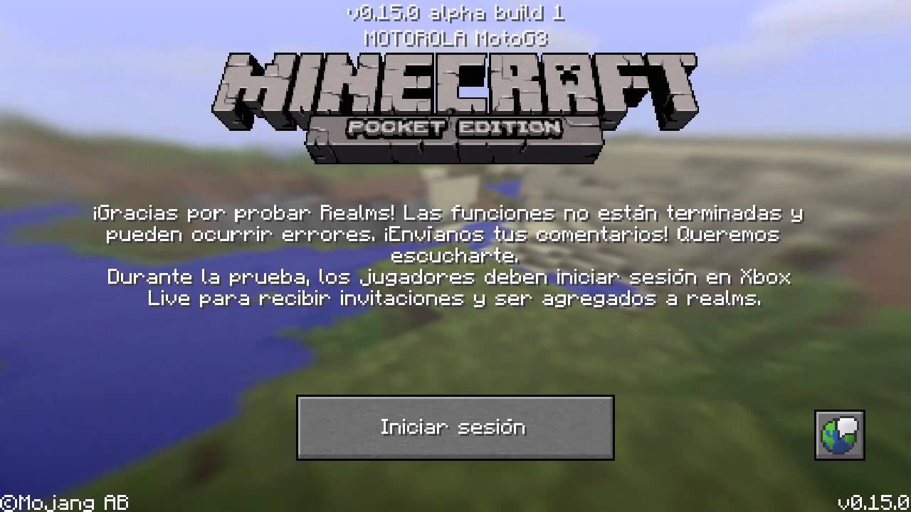 COMO INICIAR SESIÓN EN MINECRAFT PE 0.15.0 - YouTube