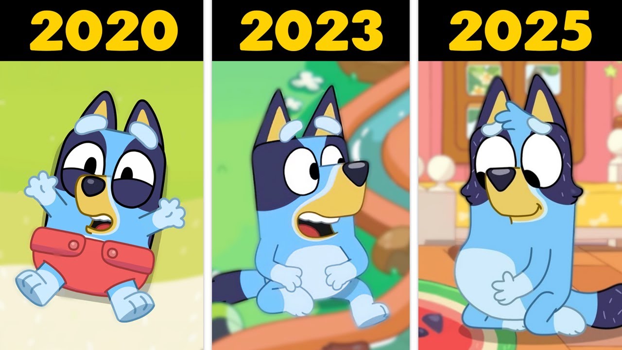 A evolução de BLUEY ao decorrer da série (Bluey está crescendo?) - YouTube