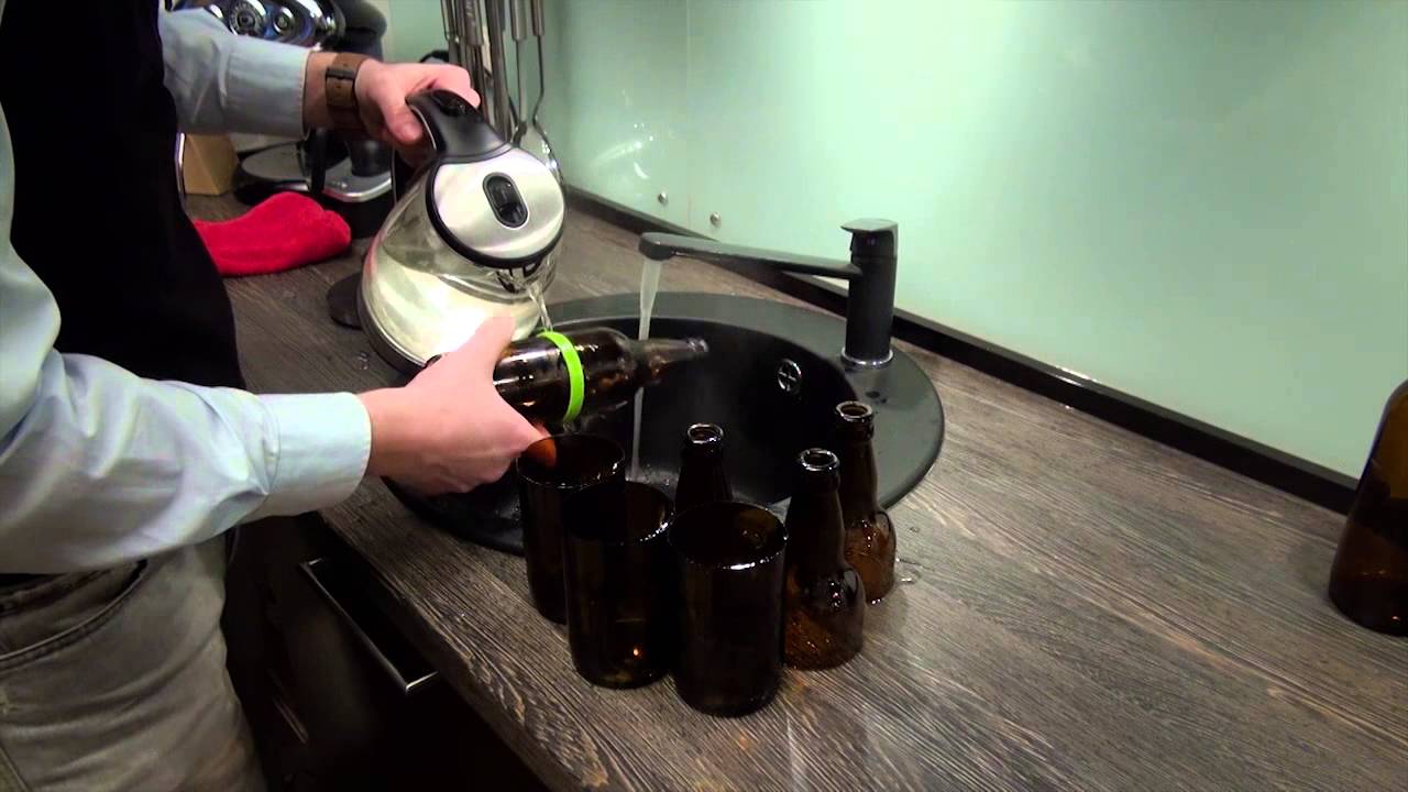 Split 7 beer bottles in a row - YouTube