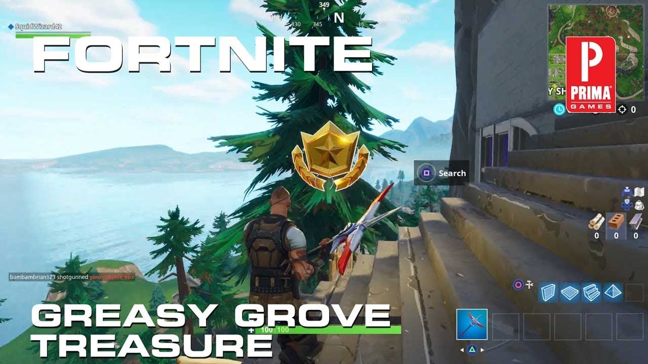 Fortnite - Greasy Grove Treasure Map Guide - YouTube