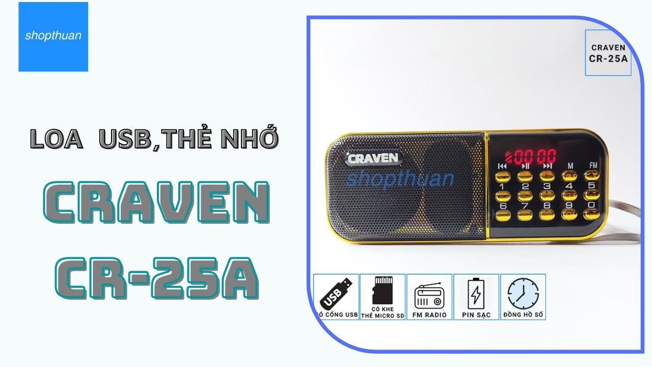 Loa Craven CR-25A 1 Pin Rời - Nghe Thẻ Nhớ, USB, FM Radio | shopthuan ...