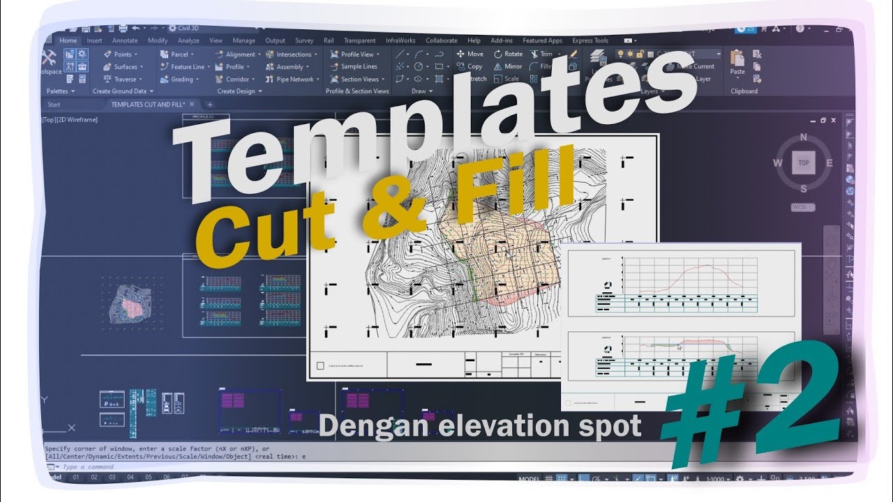 Templates Pekerjaan Cut and Fill part 2 dari 3 |Autocad civil3d - YouTube