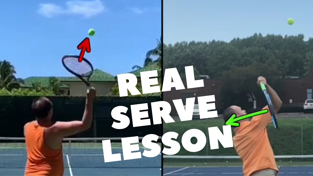 REAL TENNIS SERVE LESSON (Video Analysis) - YouTube