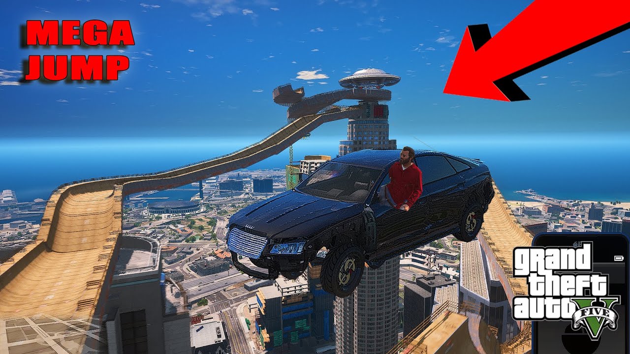 GTA 5 BIGGEST RAMP || STUNT RAMP IN GTA 5 || BIGGEST STUNT JUMP IN GTA ...