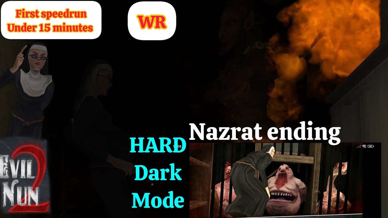 Evil nun 2 v 1.2.0 nazrat ending (WR) Hard Mode Dark Mode - YouTube