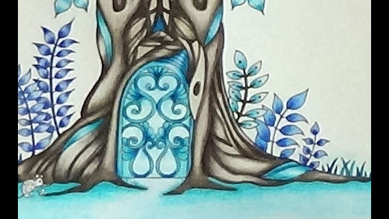 How I color a magic tree Tutorial 1 Prismacolor enchanted forest ...