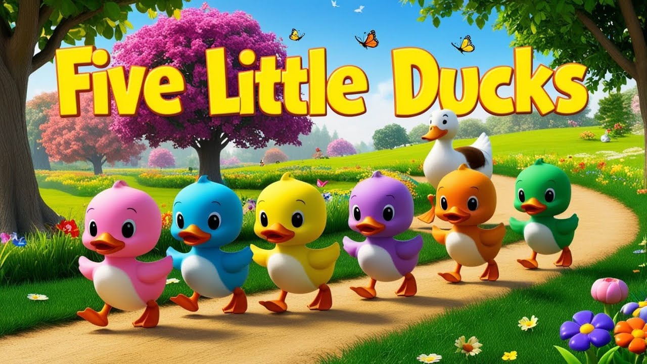 "🎶 Five Little Ducks Go Quack! | Fun Kids' Nursery Rhymes & Learning ...