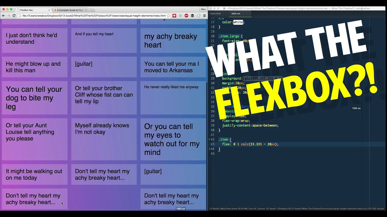 Flexbox Equal Height Columns And Leftover Elements Tutorial 18 Of 20 Flexbox Equal Height Columns And Leftover Elements Tutorial 18 Of 20