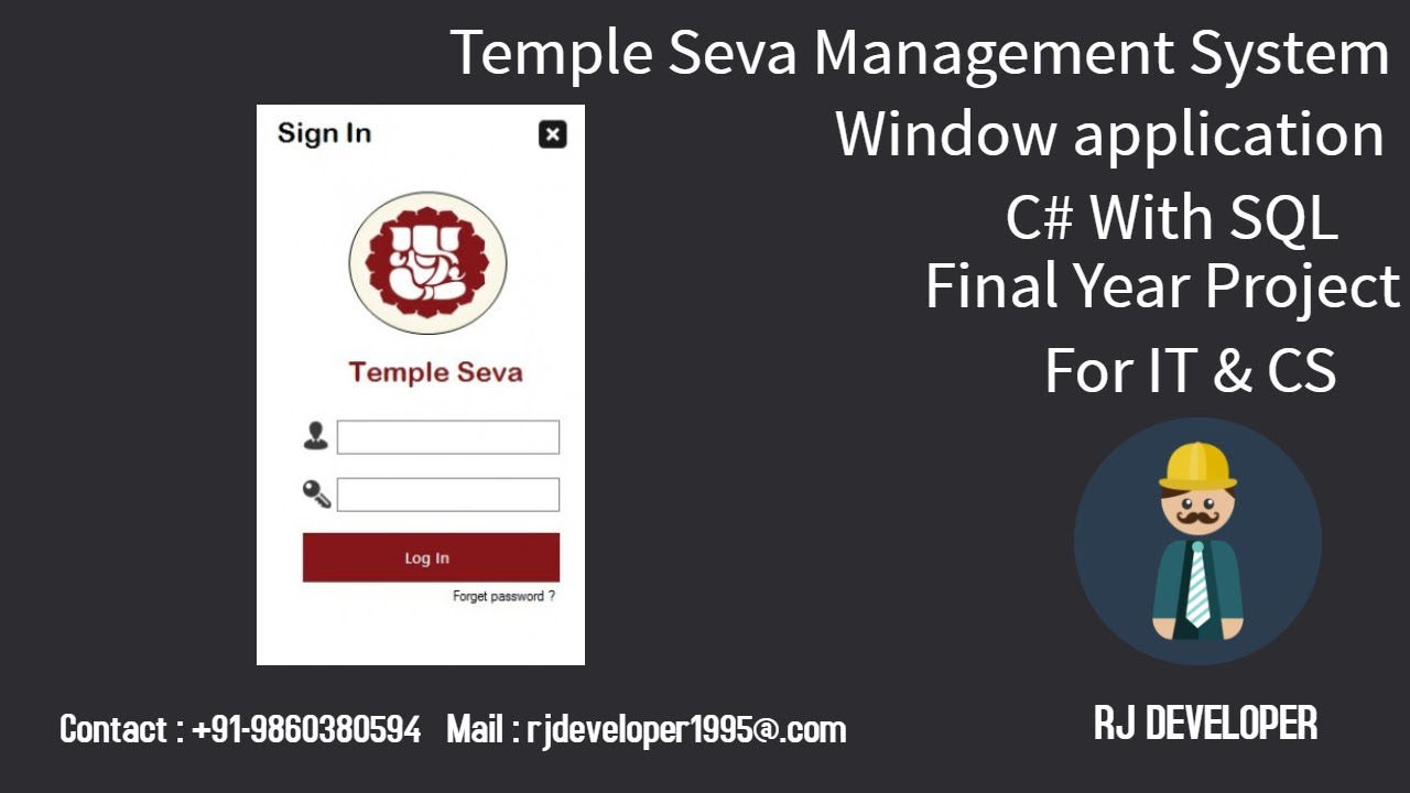 Temple Seva Management System | Final Year Project | Window Application | Flat Design - Ep02 ...