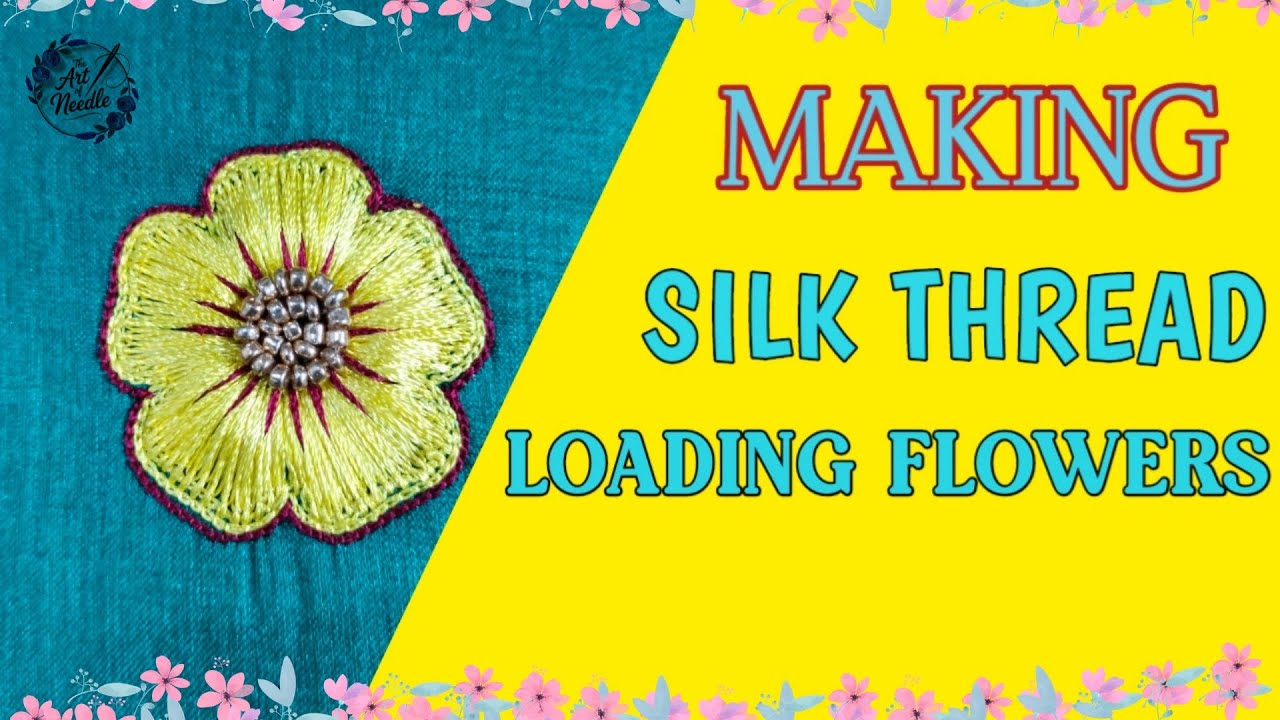 Silk Thread Flower Aari Work | The Art of Needle Aari Work Silk Thread ...
