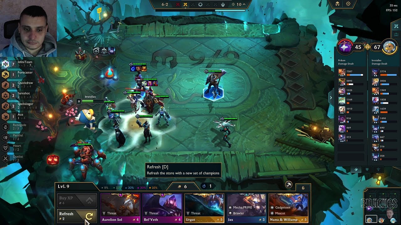 Teamfight Tactics Second Place with Bad Luck Infinity Team Gameplay No ...