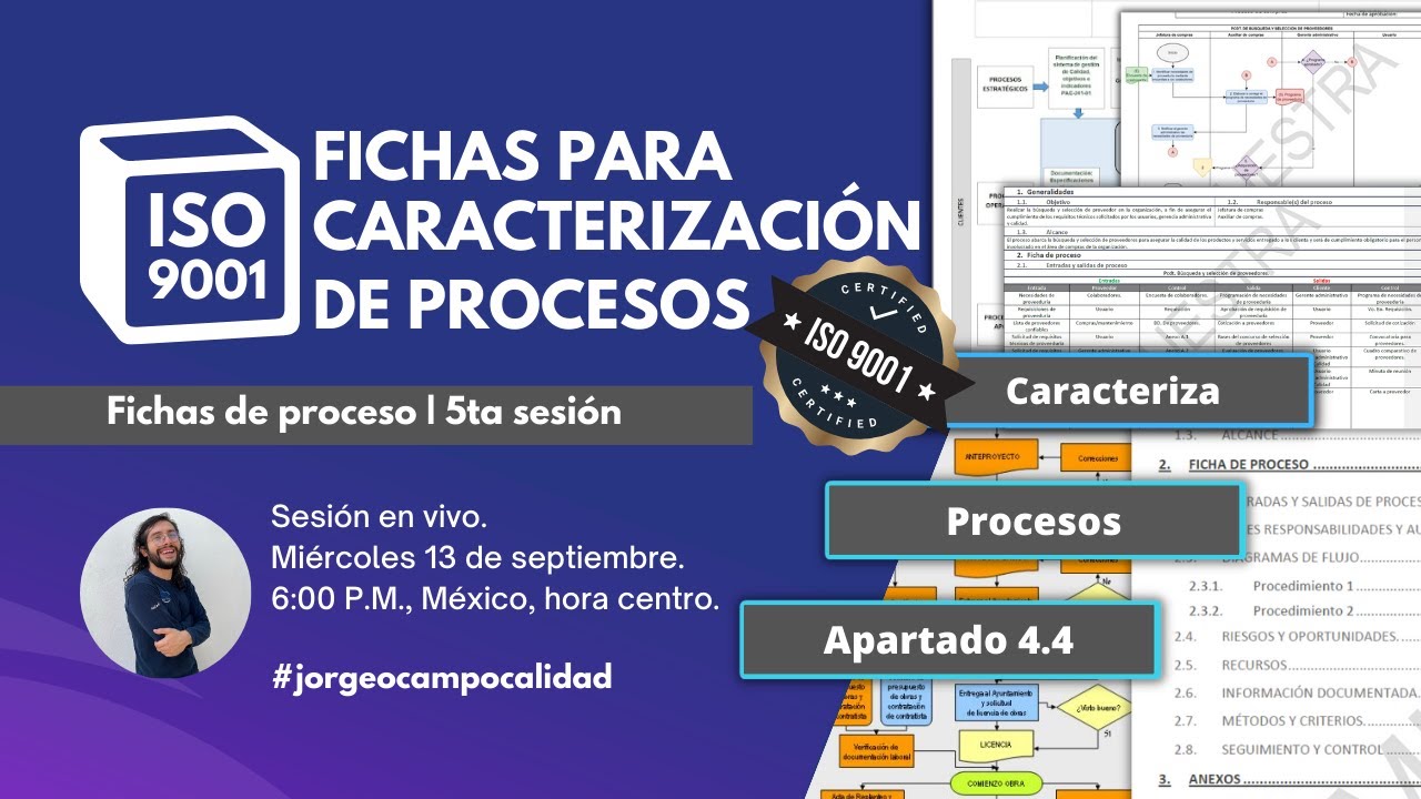 Ficha de caracterización para procesos | Apartado 4.4 | Norma ISO 9001: ...