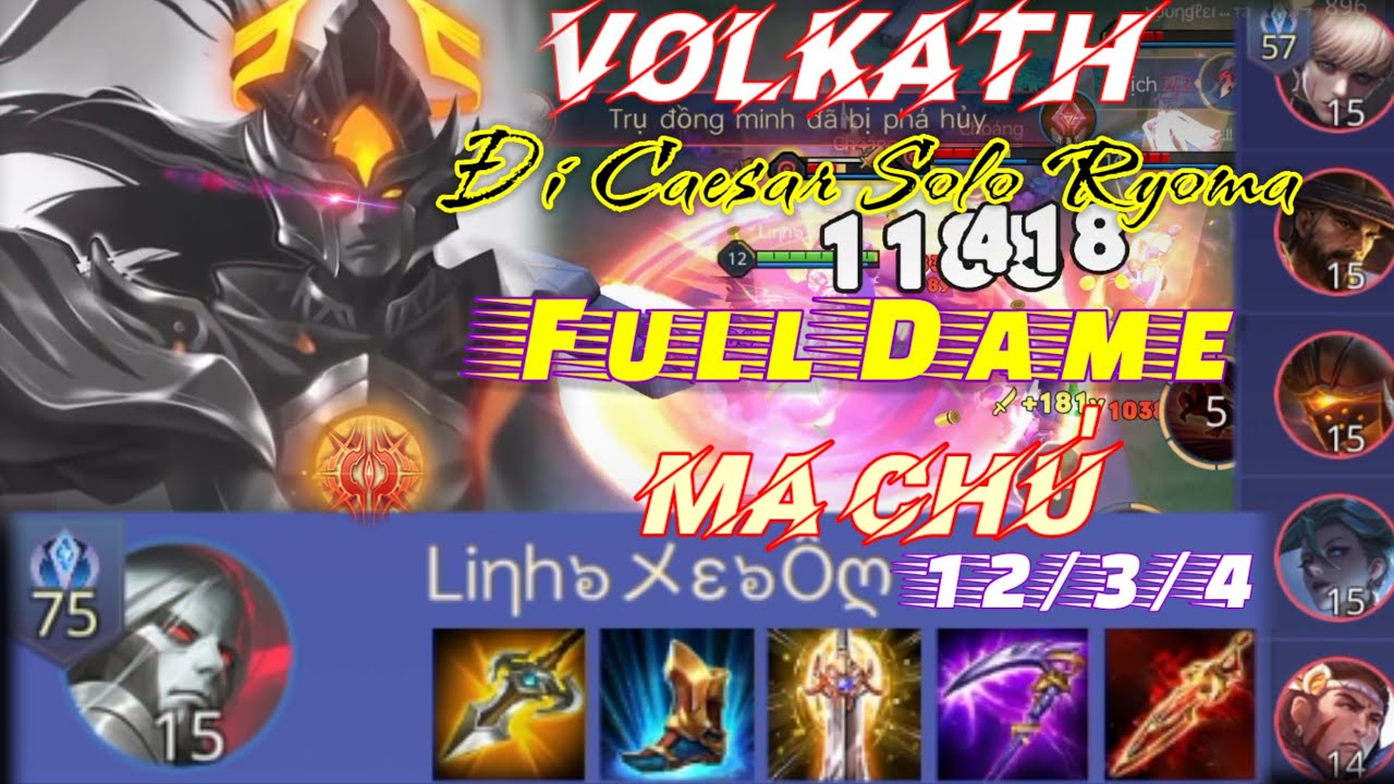 Volkath Xung Thiên Thần Tướng Đi Caesar Solo Với Ryoma Ailing Samurai ...