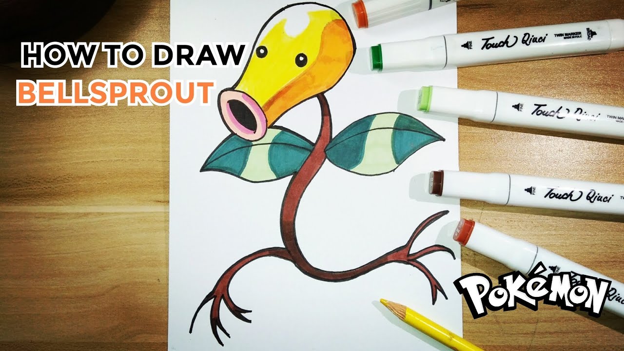 How To Draw BELLSPROUT (Pokemon #0069) | 0312 #animedrawholic - YouTube