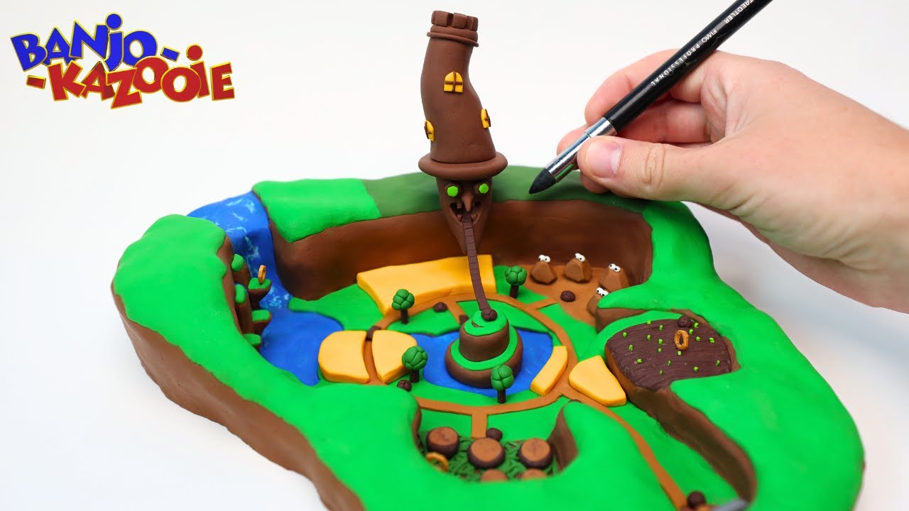 Making Spiral Mountain From Banjo Kazooie - Polymer Clay Tutorial - YouTube